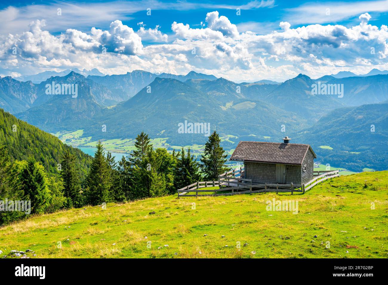 Hiking on the Schafberg hill, Austria. Schafberg by Sankt Wolfgang im ...