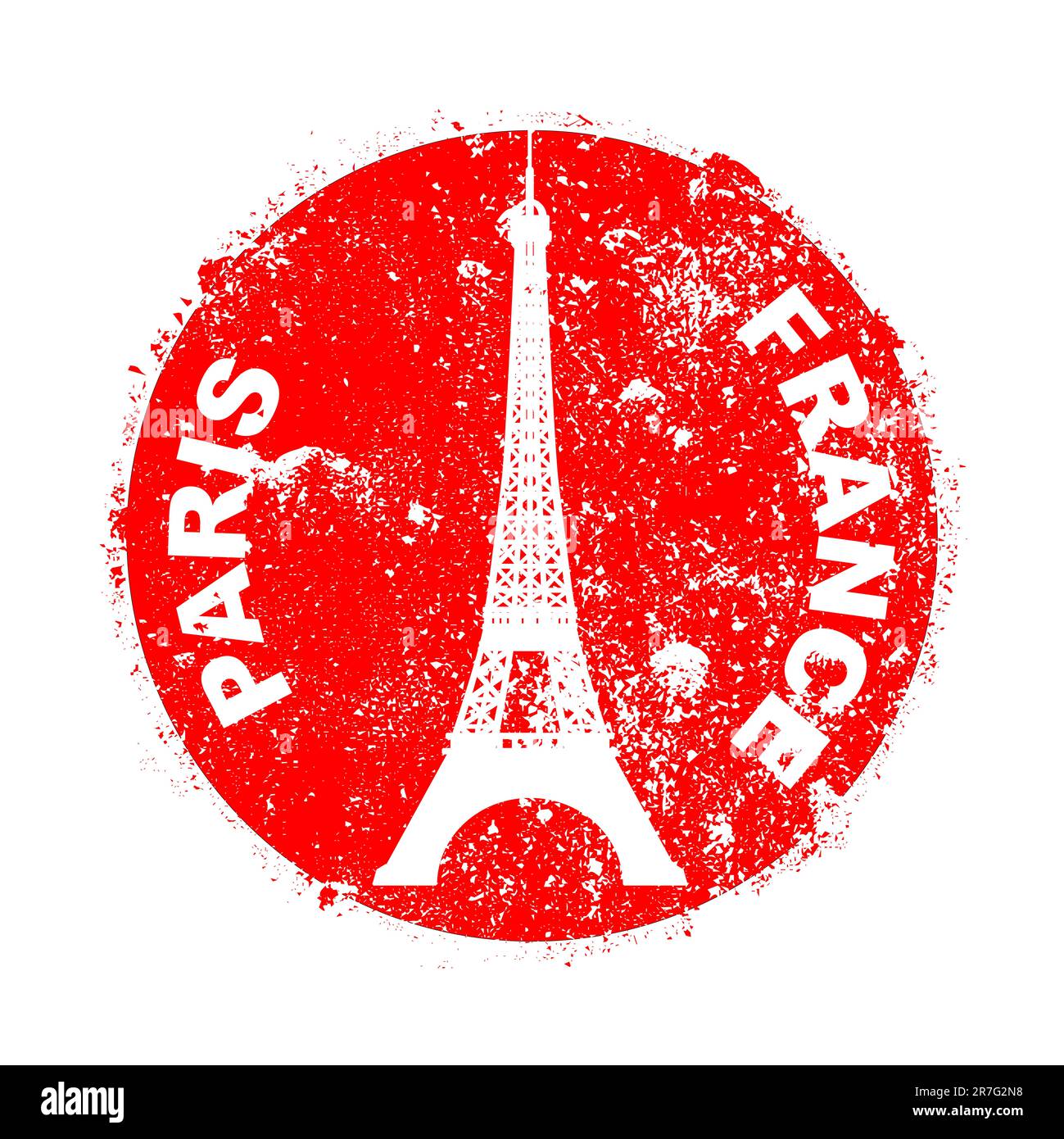 The Paris landmark Wiffel Tower in ink stamp silhouette Stock Photo - Alamy