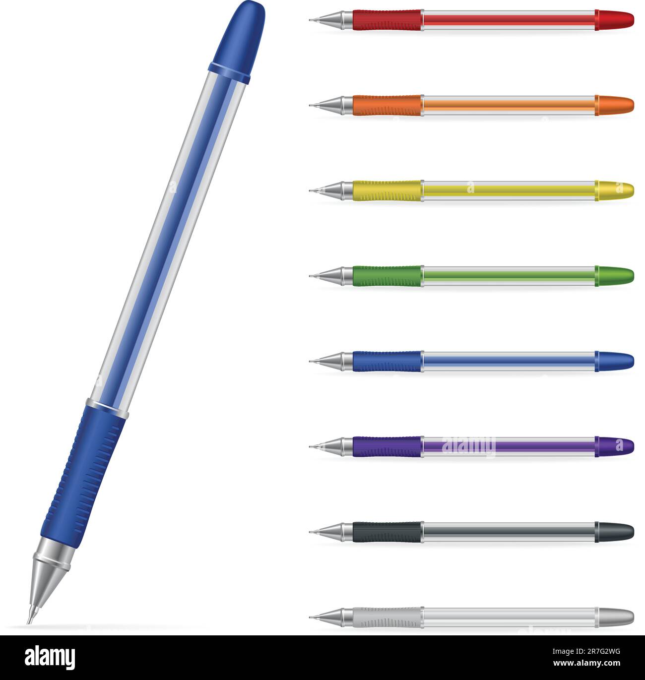 Ballpoint pens on a white background. Vector illustration #3 Stock ...