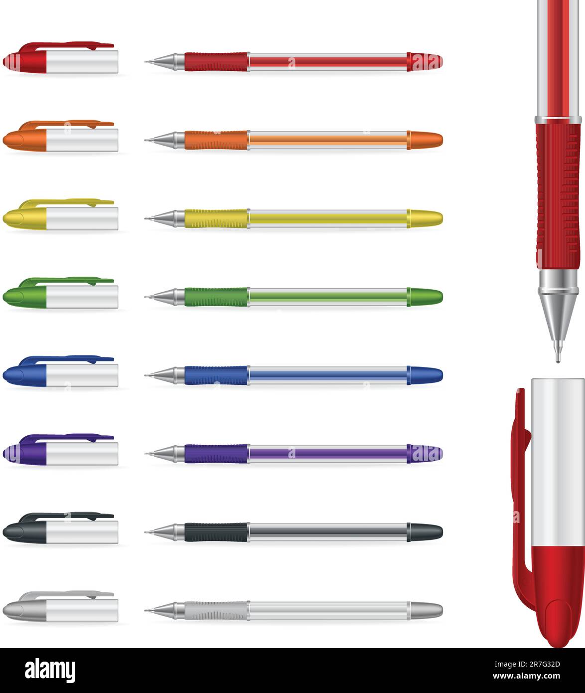 Ballpoint pens on a white background. Vector illustration #4 Stock ...