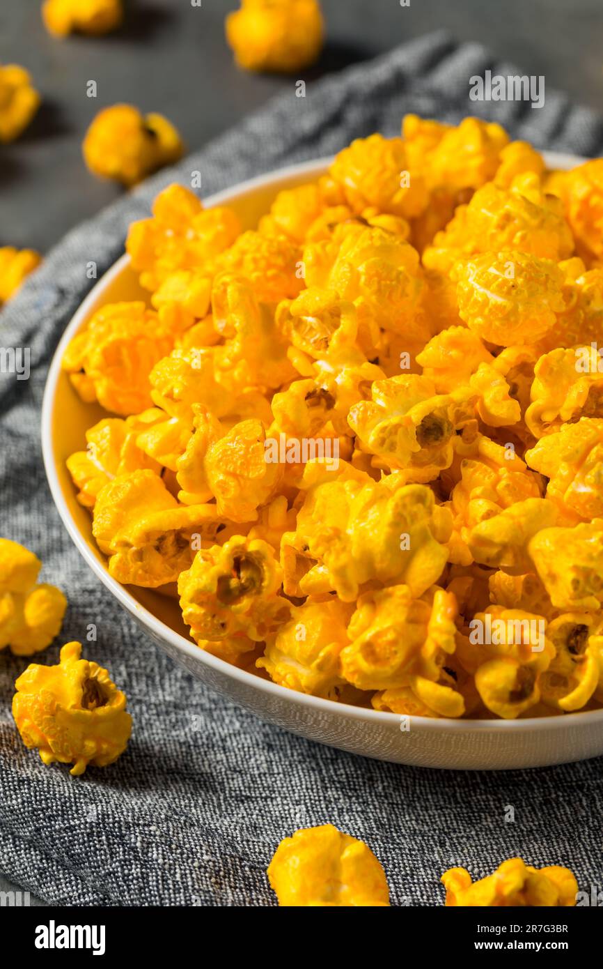 Homemade Cheesey Pop Corn in a Bowl Stock Photo - Alamy