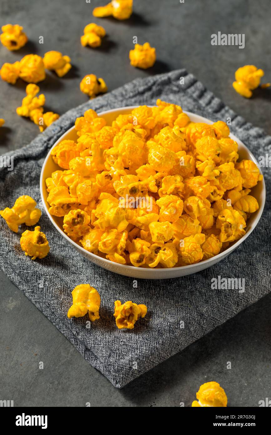 Homemade Cheesey Pop Corn in a Bowl Stock Photo - Alamy