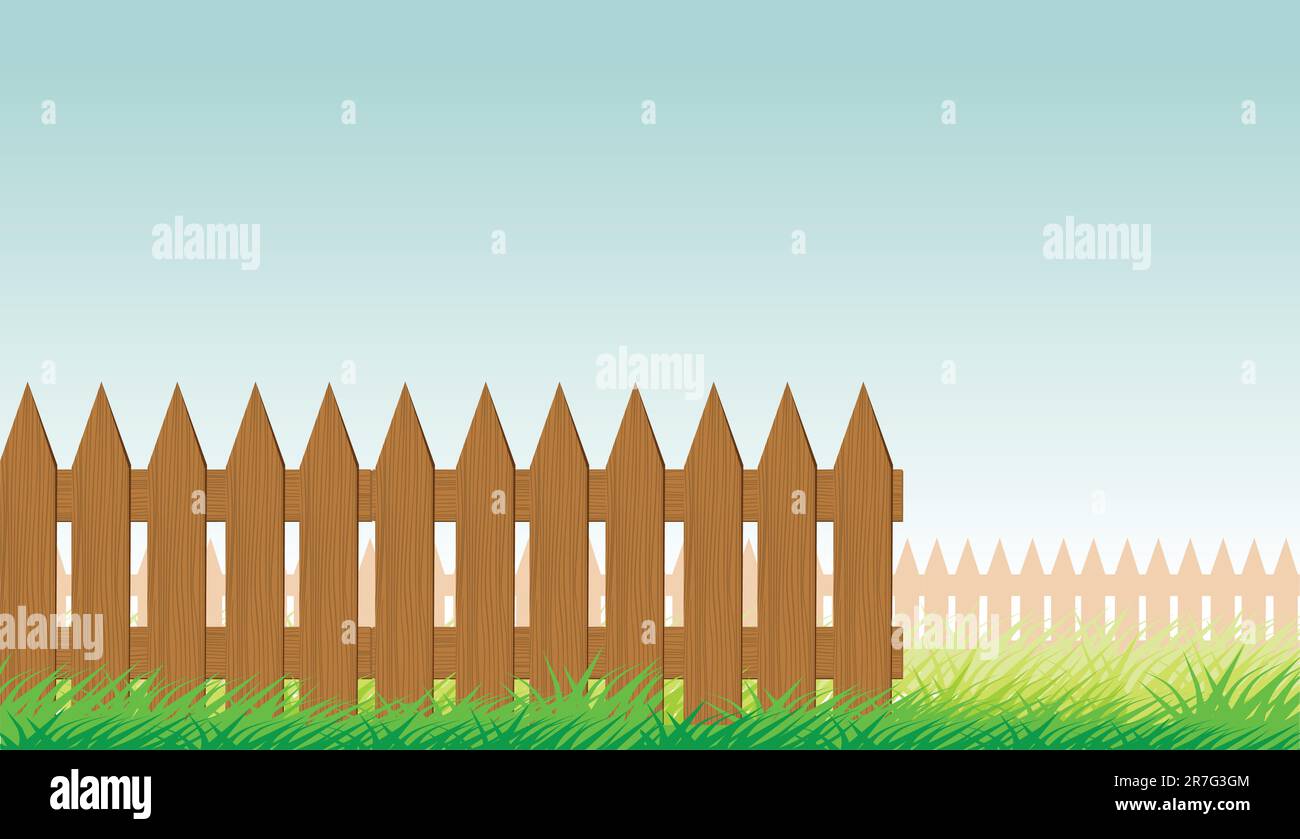 Vintage wooden fence Stock Vector Images - Alamy