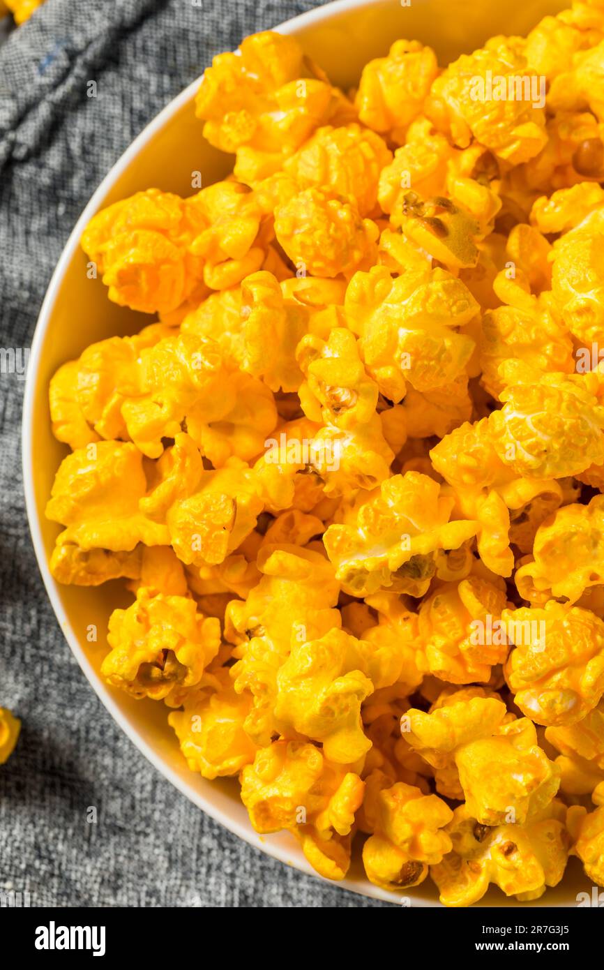 Homemade Cheesey Pop Corn in a Bowl Stock Photo - Alamy