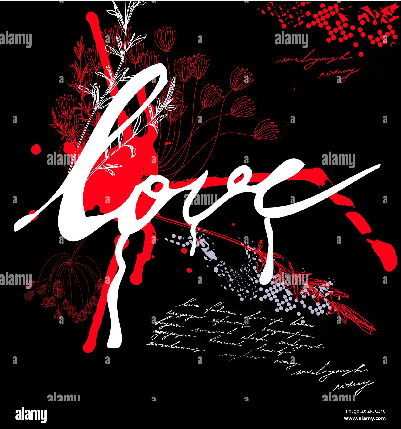 Love inscription on paper Stock Vector Images - Alamy