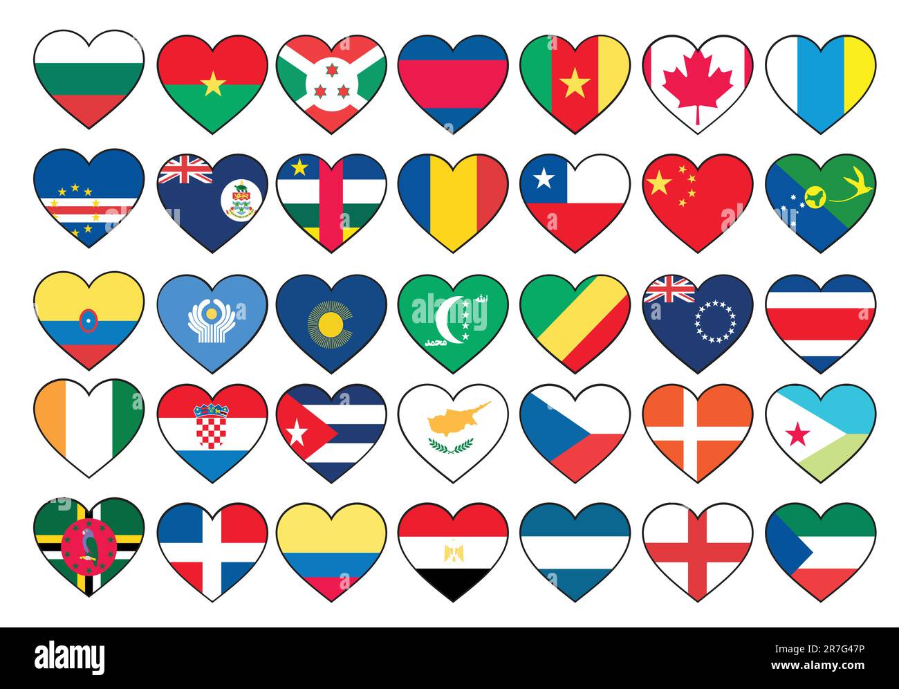 heart flags set Stock Vector Image & Art - Alamy
