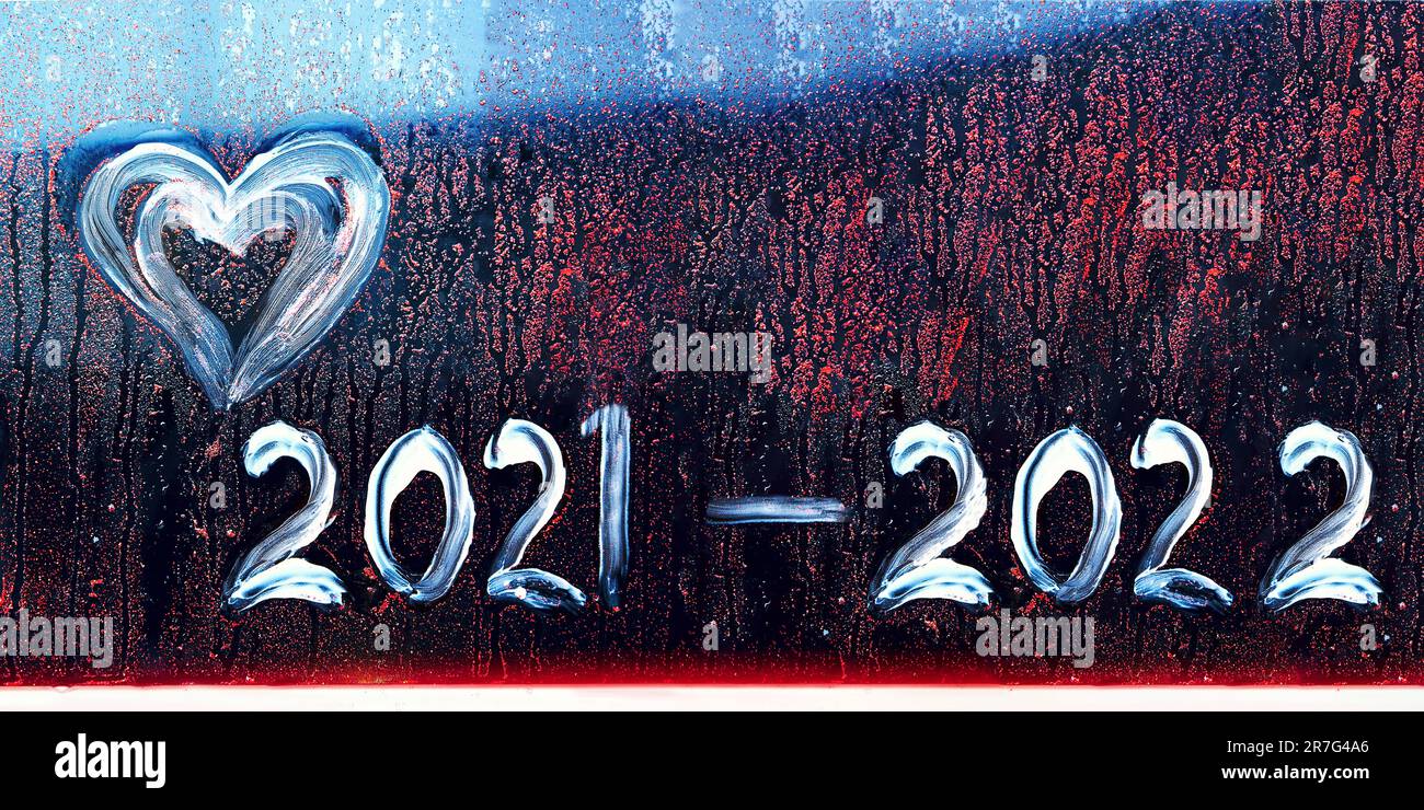 Heart and numbers 2021,2022. Abstract background new year number 2021 ...