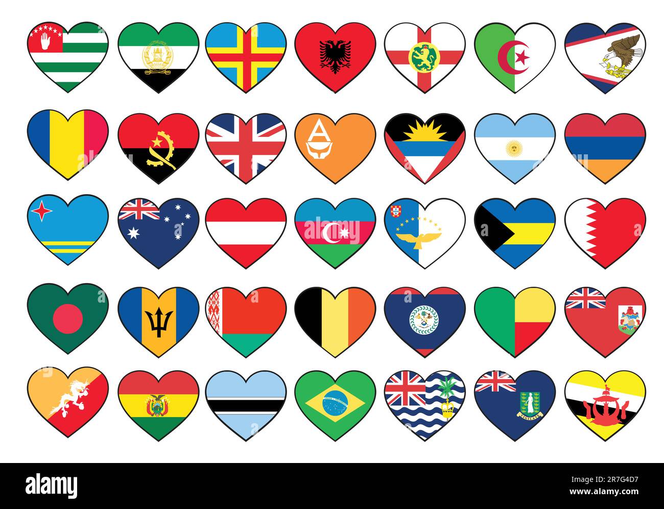 heart flags set Stock Vector Image & Art - Alamy