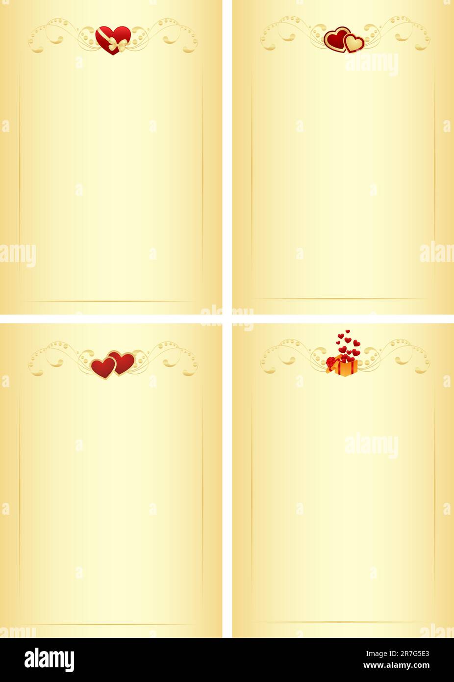 Letter blanks with hearts. Isolated on a white. Vector illustration ...