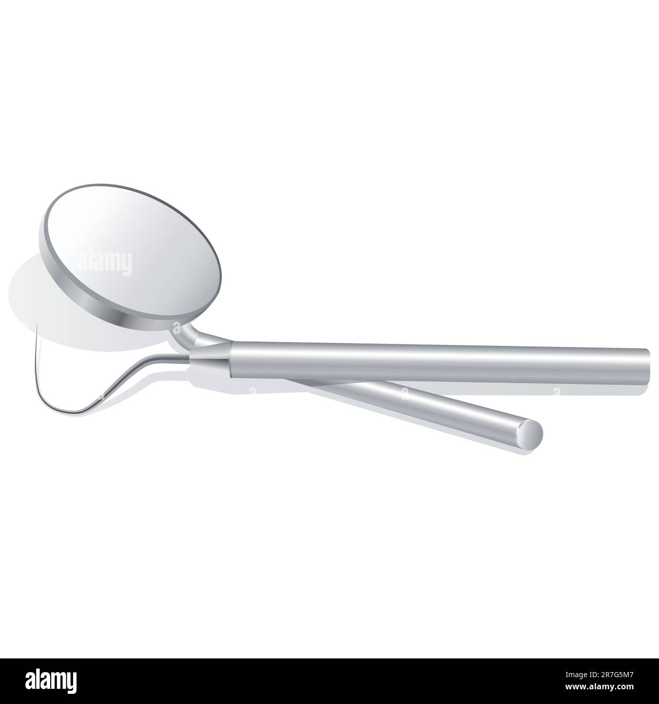 dental mirror and scaler isolated on white - vector illustration Stock ...