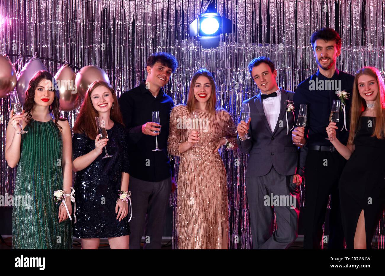 Young people drinking champagne on prom night Stock Photo - Alamy