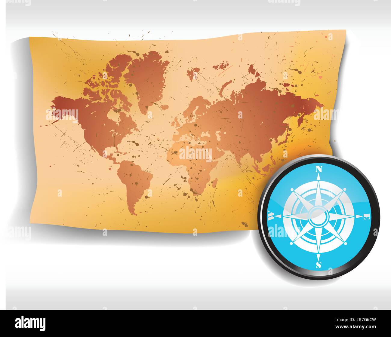 map with compass Stock Vector Image & Art - Alamy