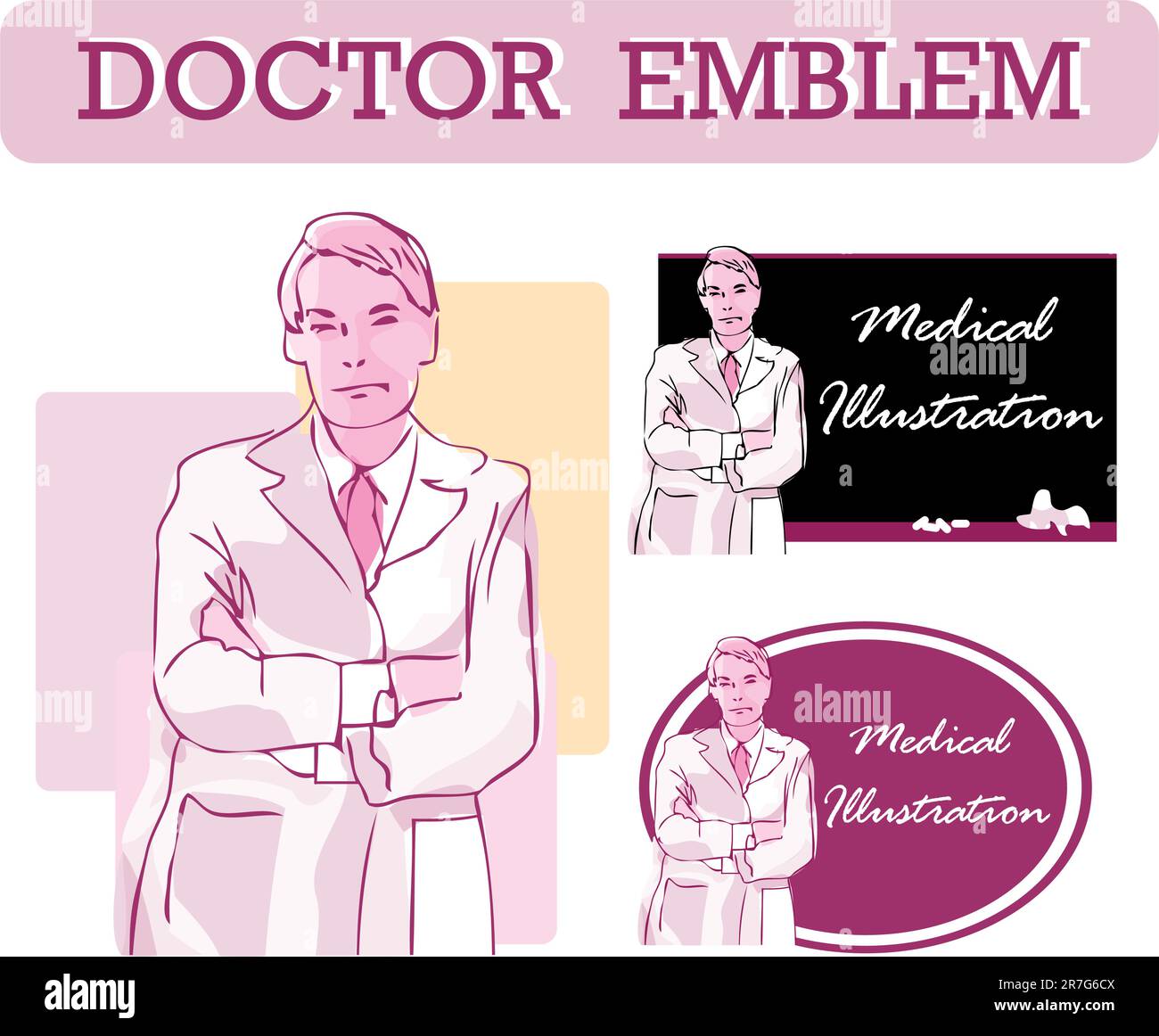 Closeup Portrait of a male doctor with abstract and school desk ...