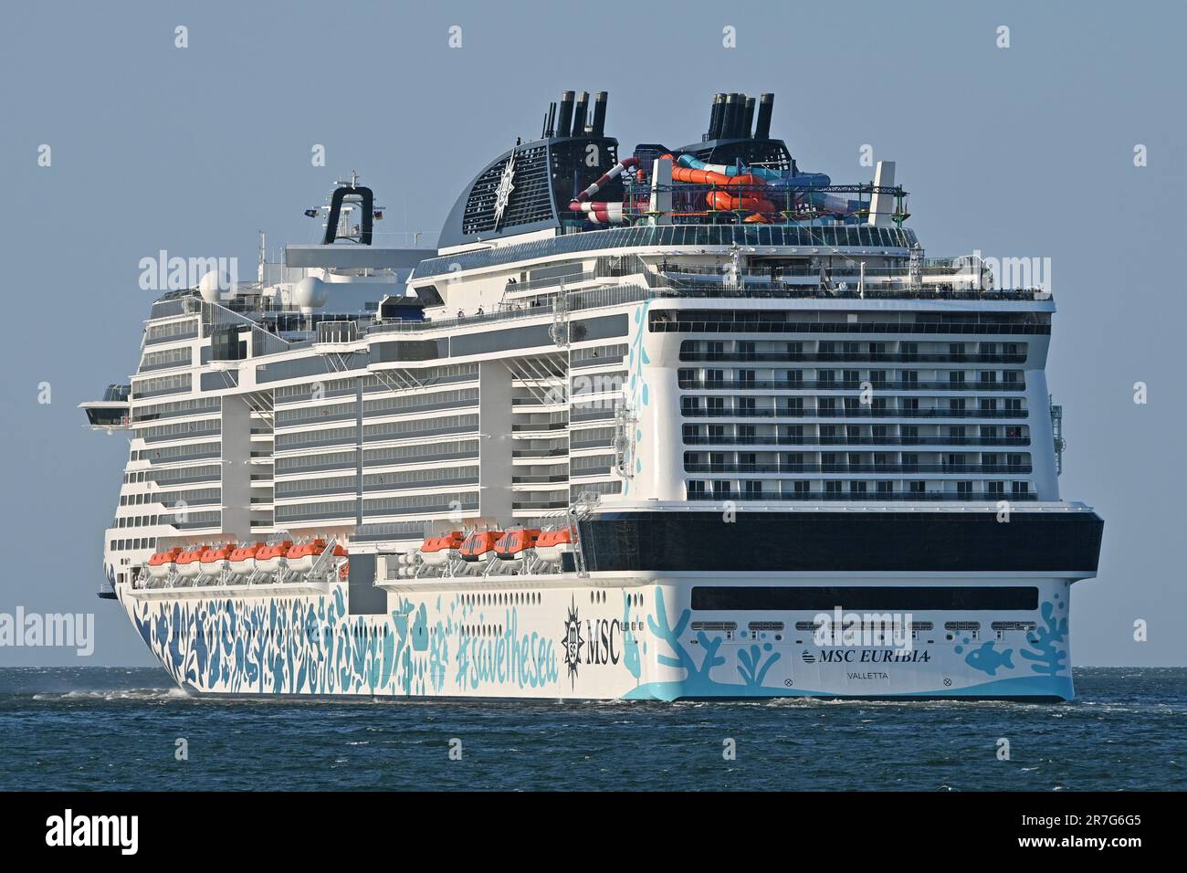 MSC EURIBIA outbound from the port of Kiel Stock Photo - Alamy