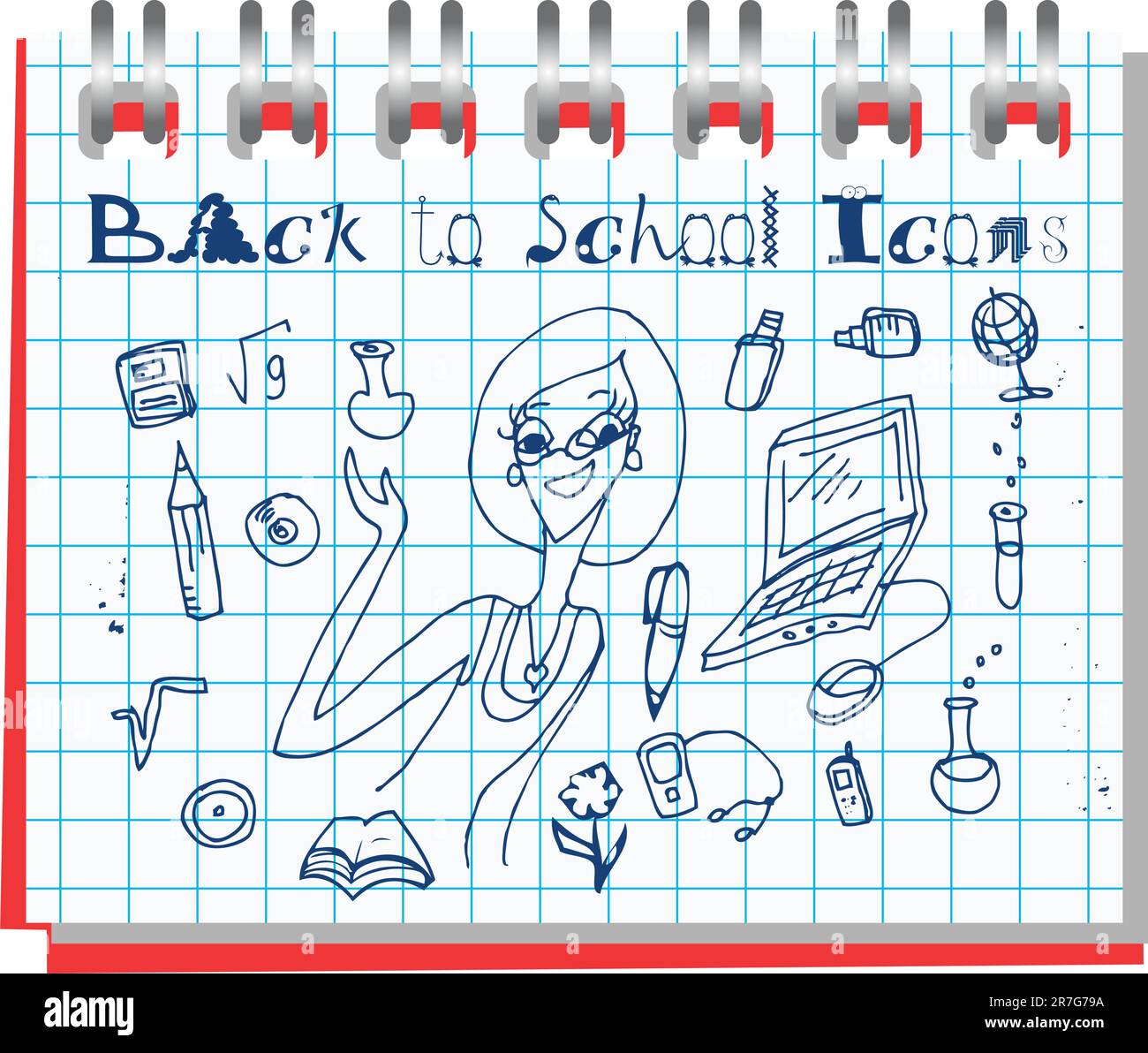 Girl with pen Stock Vector Images - Alamy