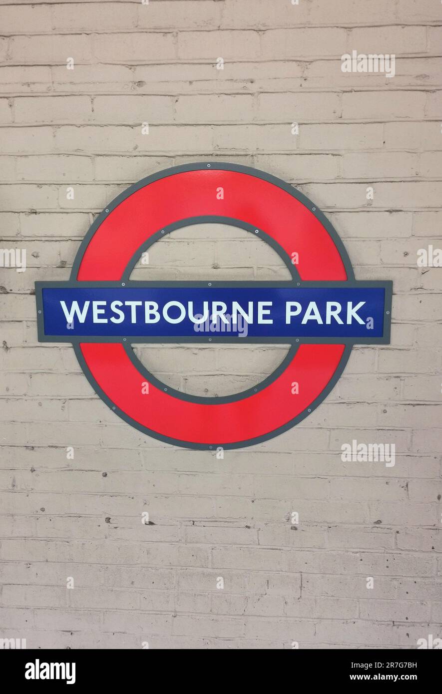 14 Jun 2023 - Westbourne Park, London, UK: Classic red and blue TfL ...