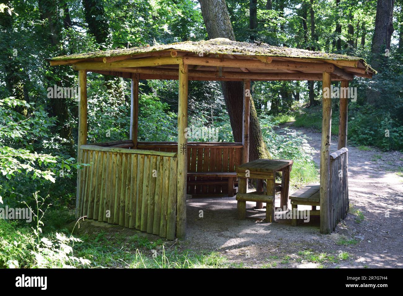 Wooden Hut at a Hiking Trail Stock Photo - Alamy