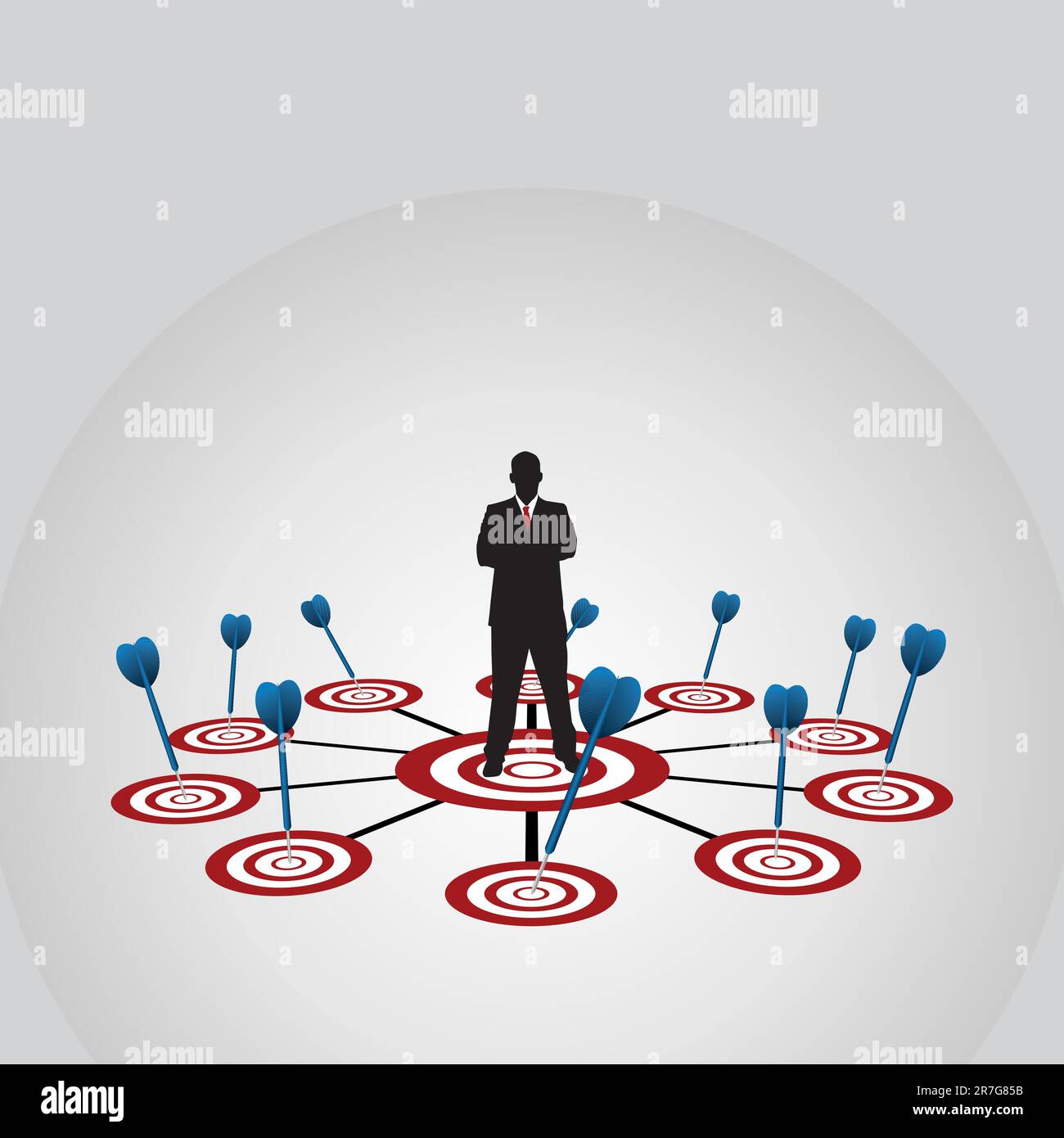 businessmen standing center of the archer board Stock Vector Image ...