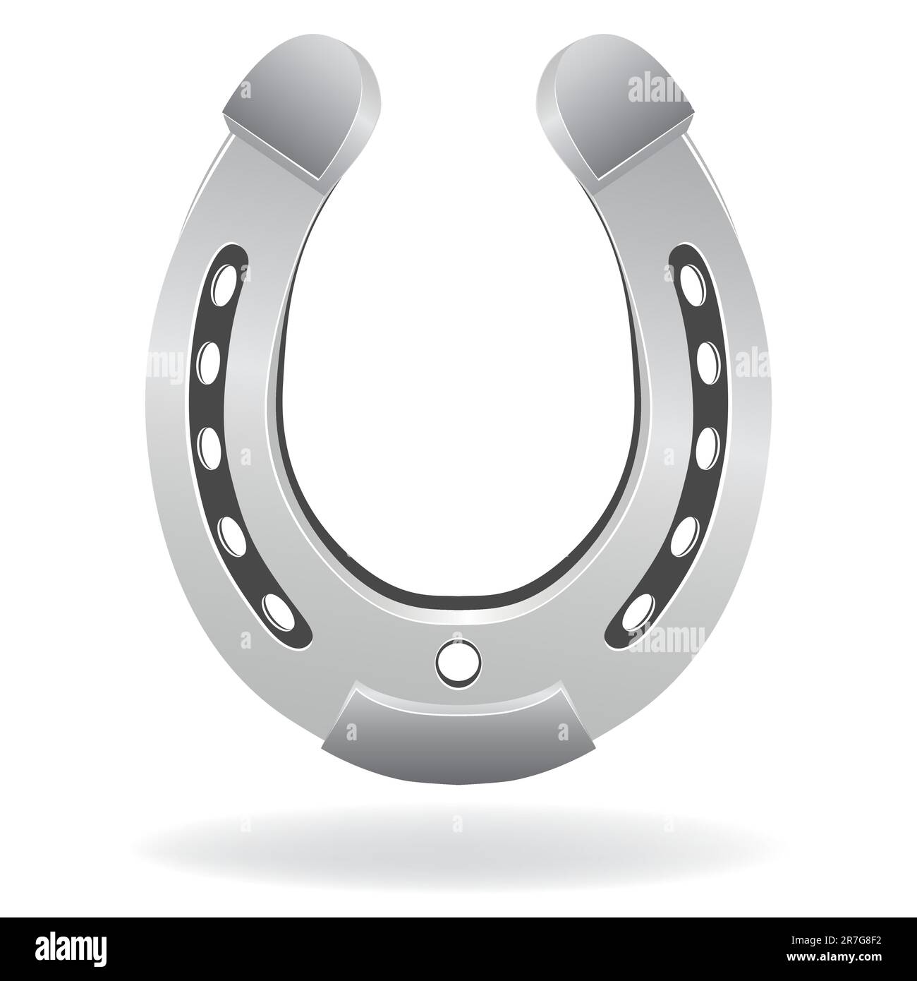 Metallic / silver horseshoe as fortune symbol. Vector illustration ...