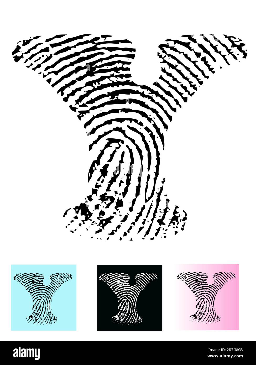 Fingerprint Alphabet Letter Y (Highly detailed Letter - transparent so ...
