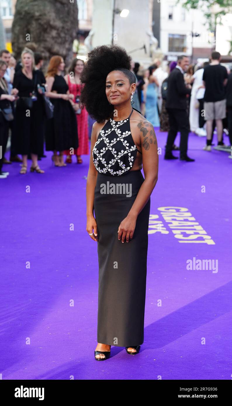 Amaka Okafor attends the premiere of Greatest Days, at Odeon Leicester ...