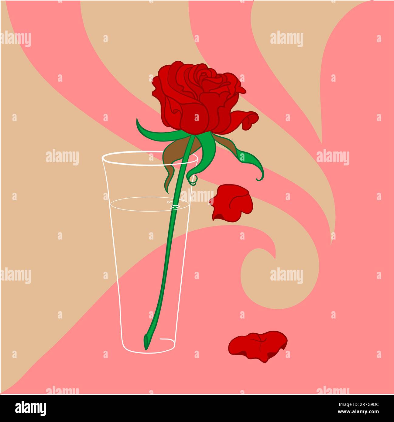Contour rose in hand Stock Vector Images - Alamy
