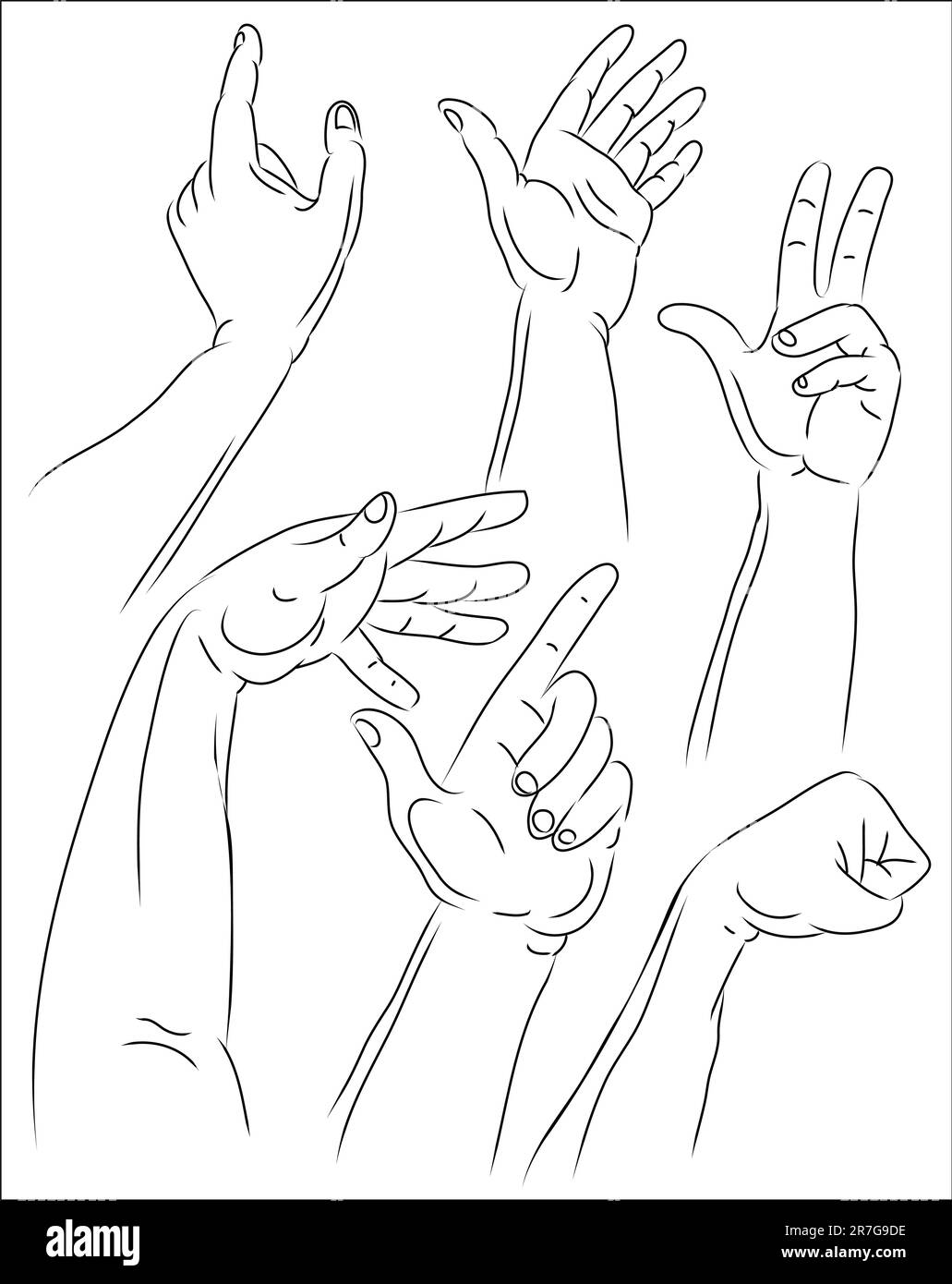 Hand palm up collect Stock Vector Images - Alamy