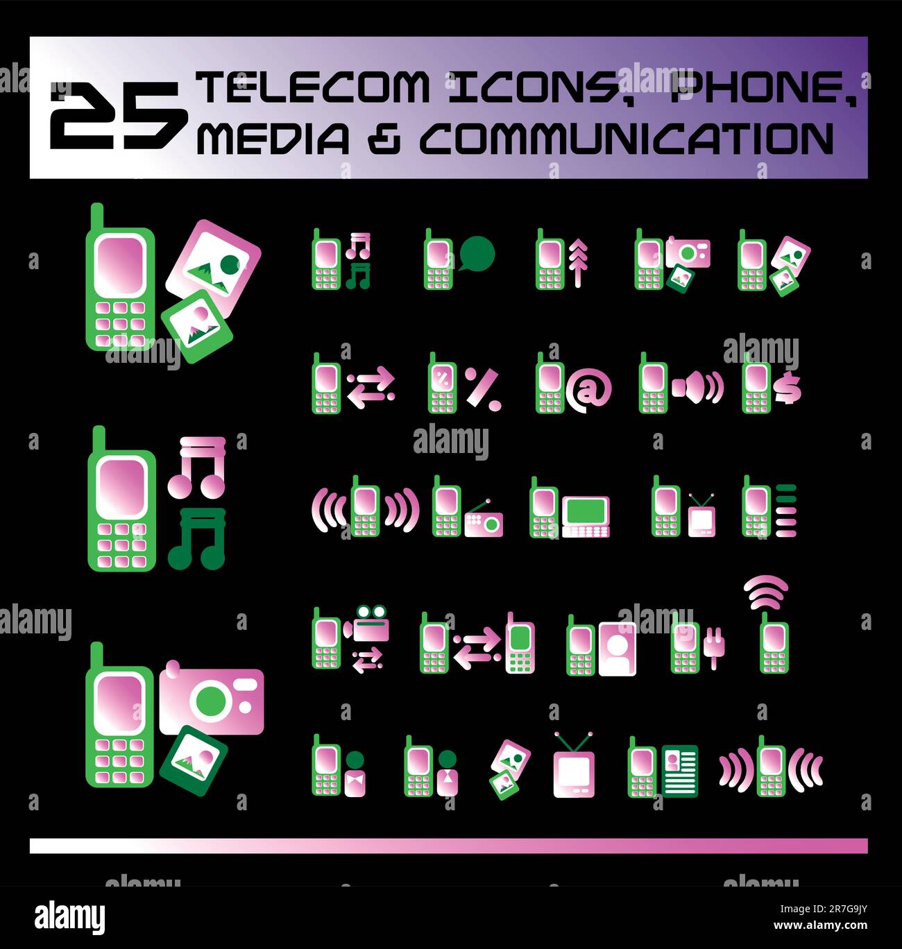 Telecom, media and communication icons. vector Icons for Web ...