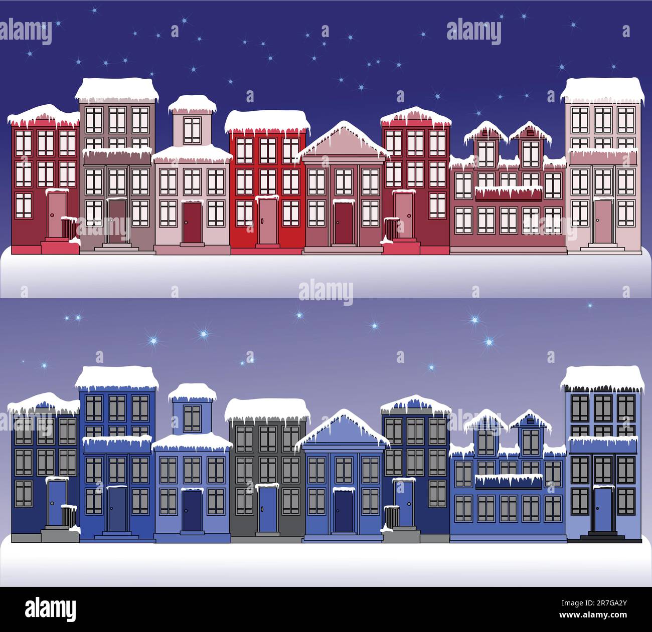 Frozen window street view Stock Vector Images - Alamy