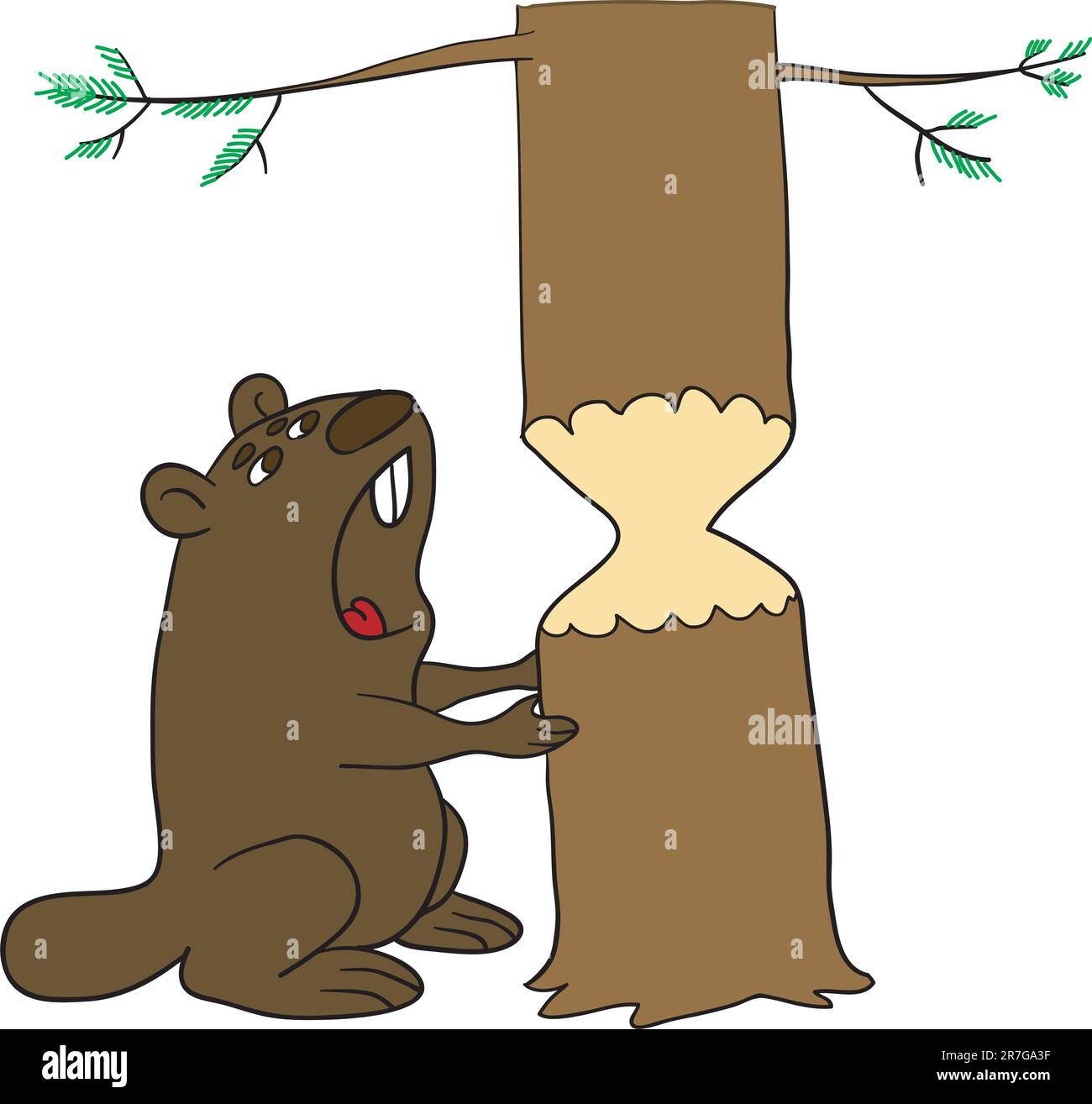 Beaver dam illustration Stock Vector Images - Alamy