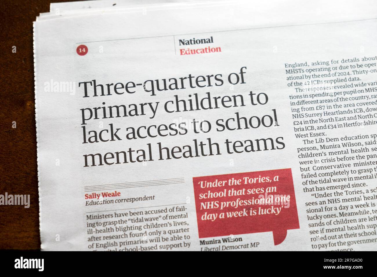 'Three-quarters of primary children to lack access to school mental ...