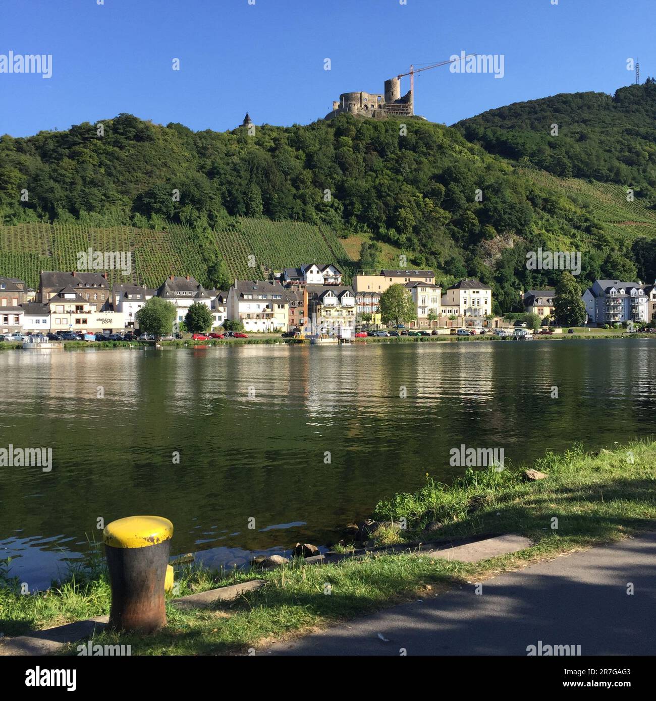 Village of Bernkastel-Kues, located along the Mosel River in Germany ...