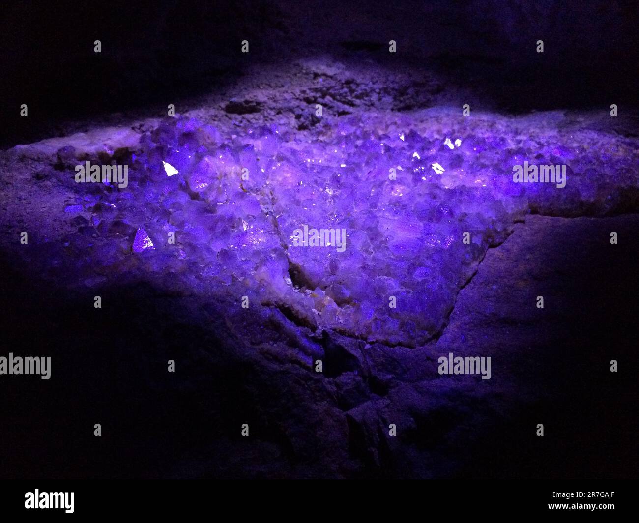 Close Up Macro Details - Deep Purple Crystal Statement Piece Rock ...