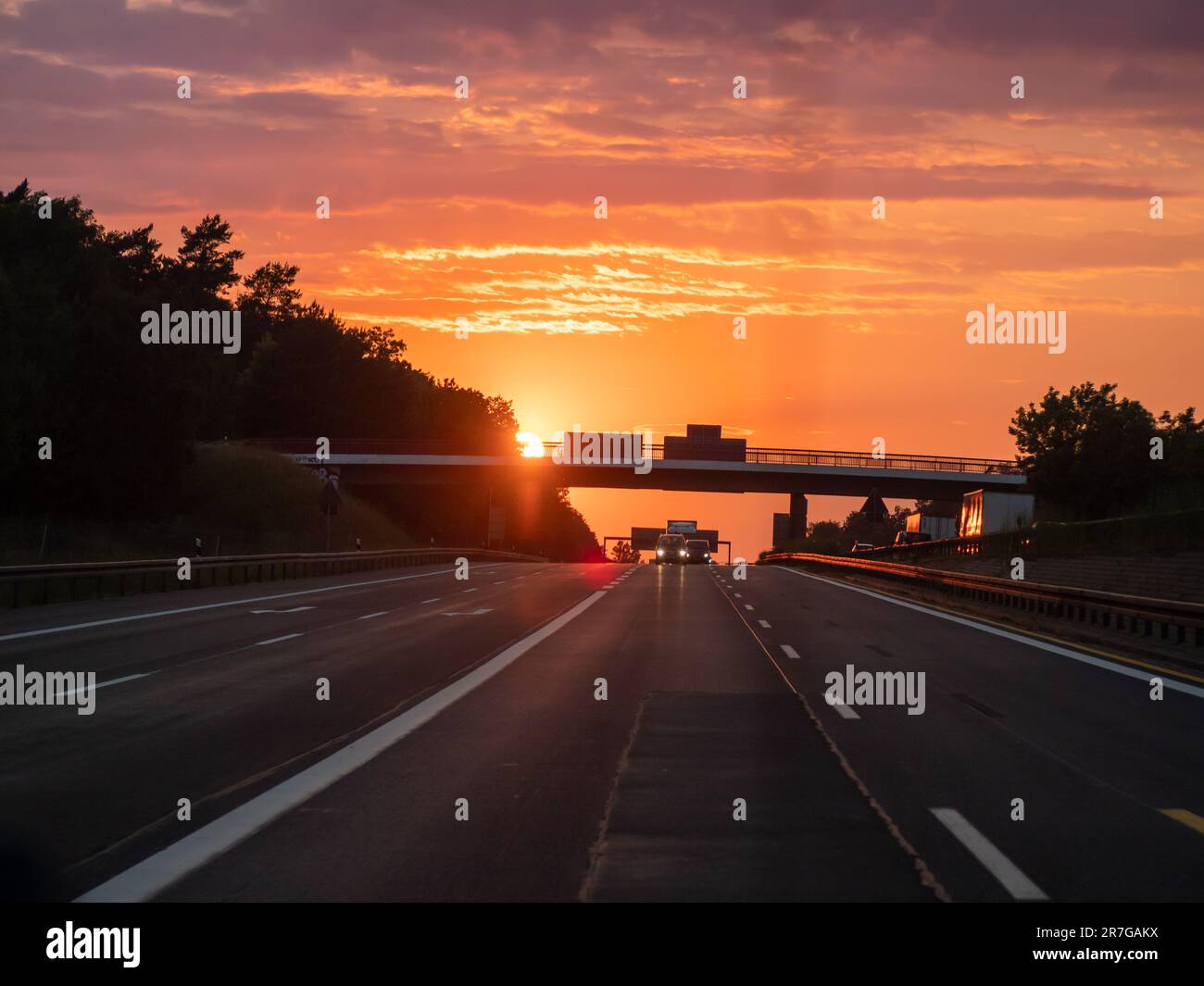 Sunset motorway hi-res stock photography and images - Alamy