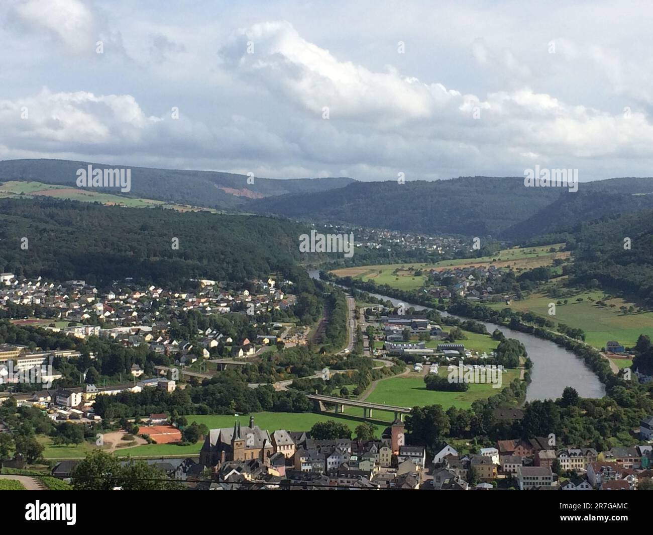 Beautiful view across Saarburg, in Germany during the summer in August ...