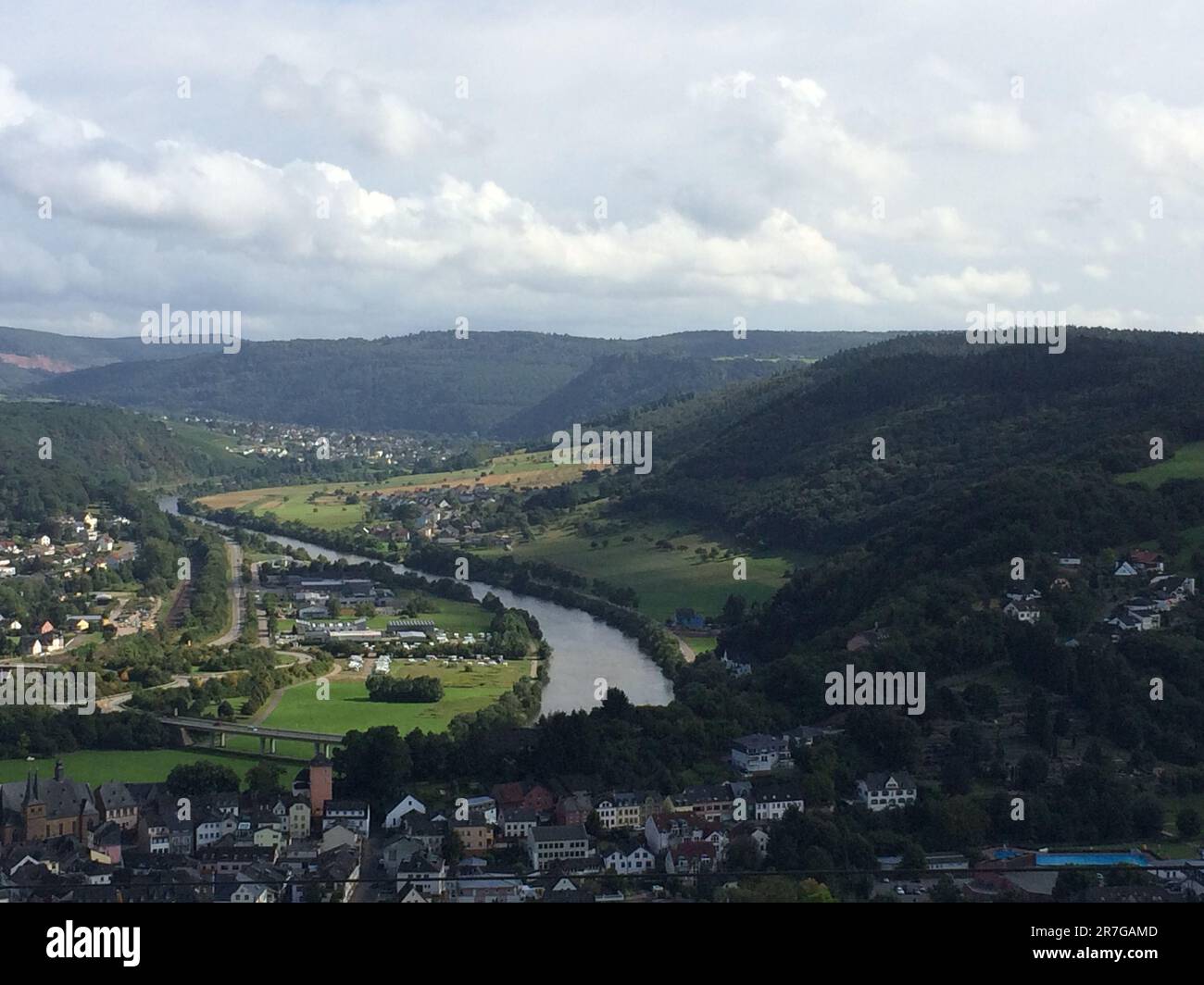 Beautiful view across Saarburg, in Germany during the summer in August ...