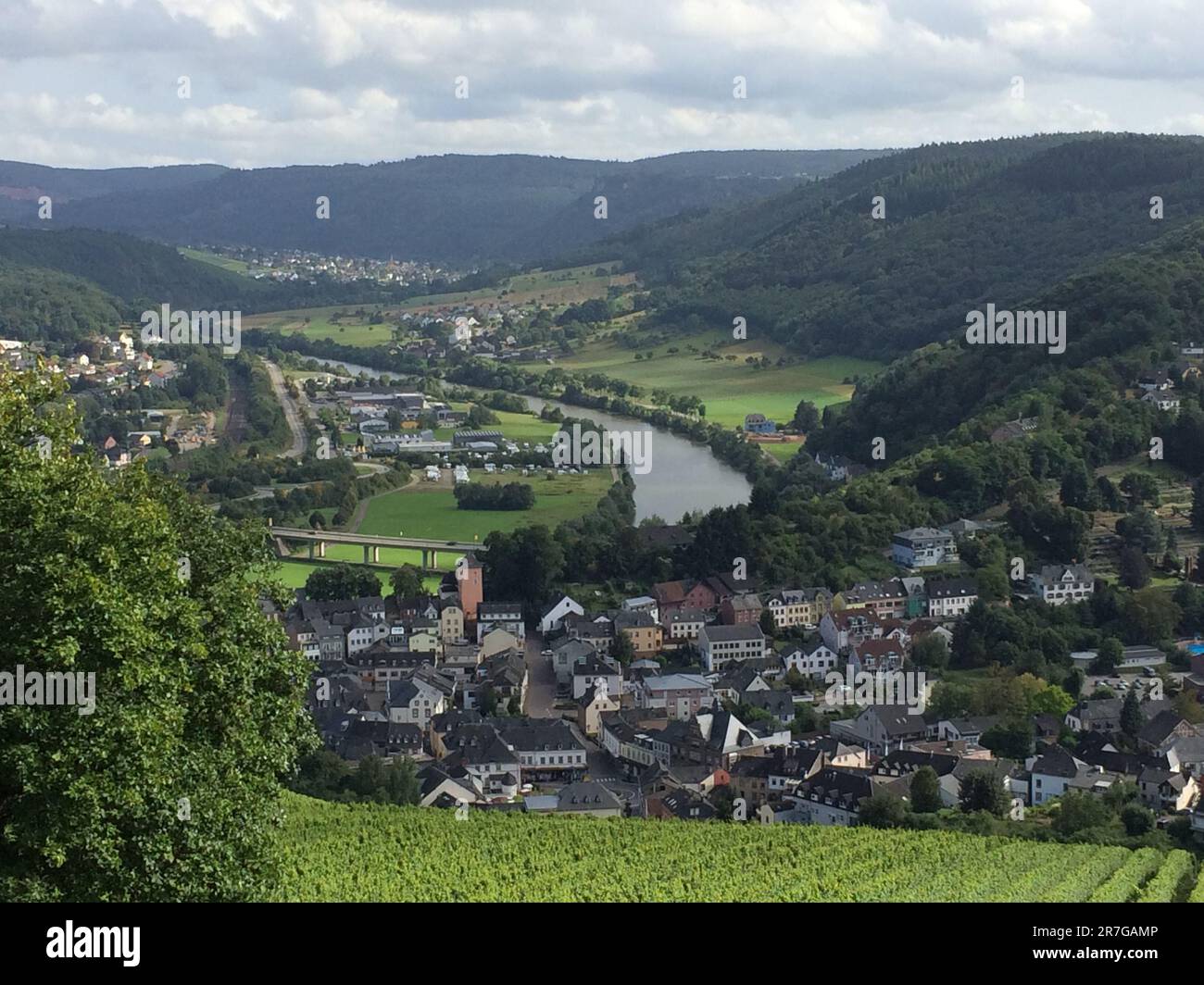 Beautiful view across Saarburg, in Germany during the summer in August ...