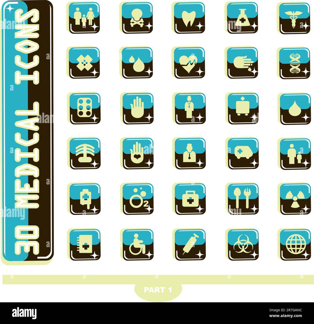 30 shiny Medical icons, button Medicine & Heath Care Stock Vector Image ...