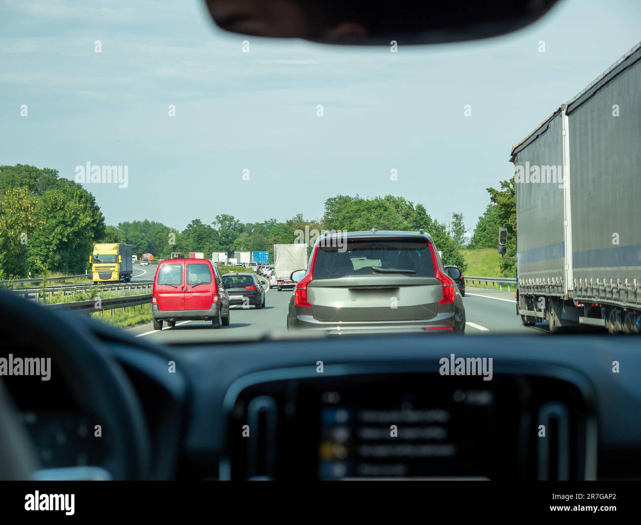 Highways are congested with traffic. European highway Stock Photo - Alamy