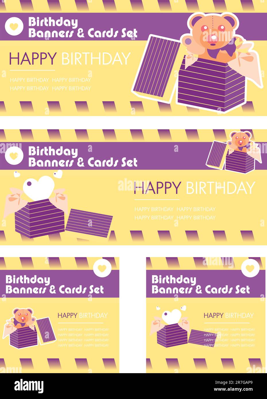 Birthday collection of banners cards tags Stock Vector Image & Art - Alamy