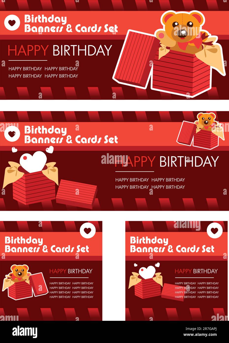 Birthday collection of banners cards tags Stock Vector Image & Art - Alamy