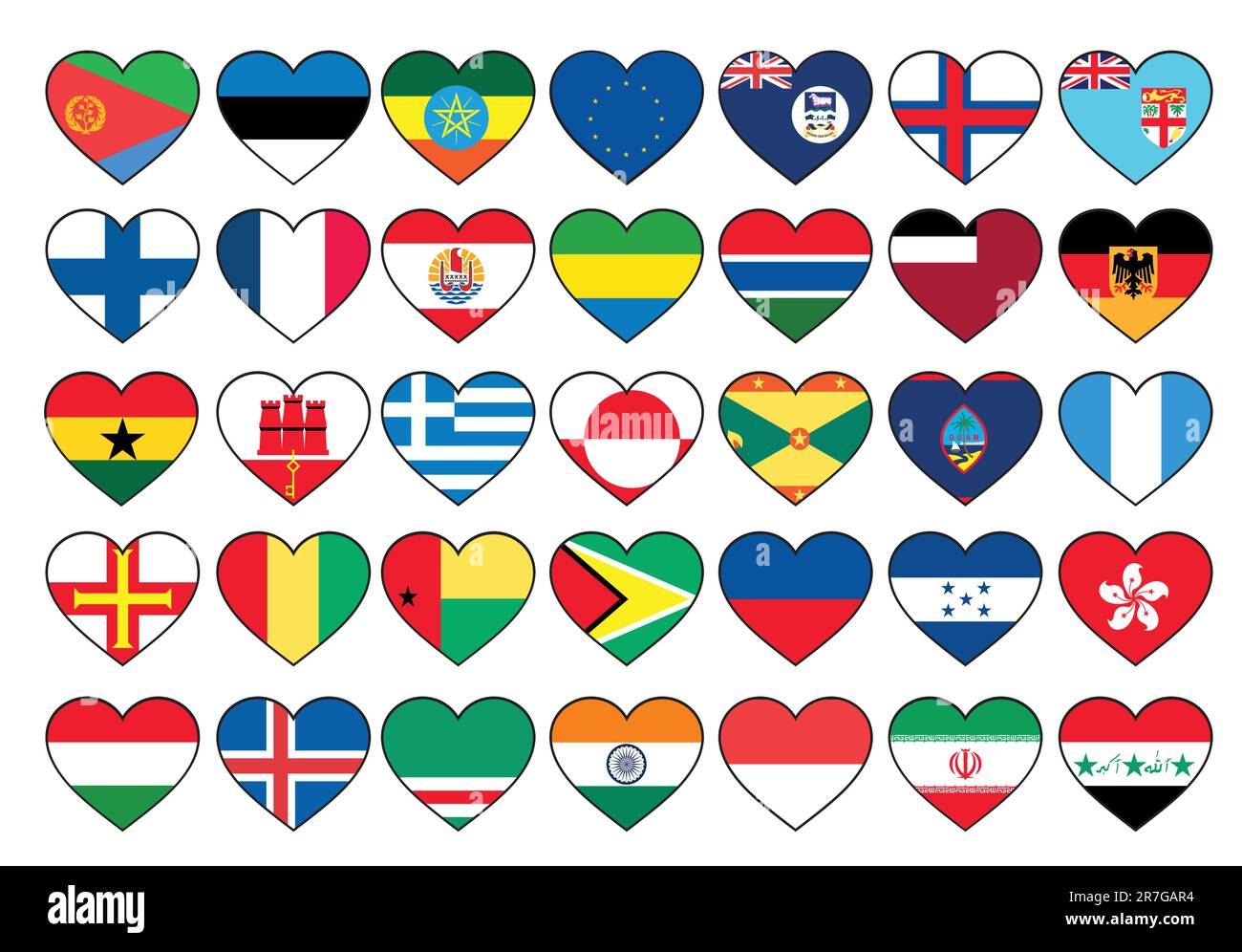 heart flags set Stock Vector Image & Art - Alamy
