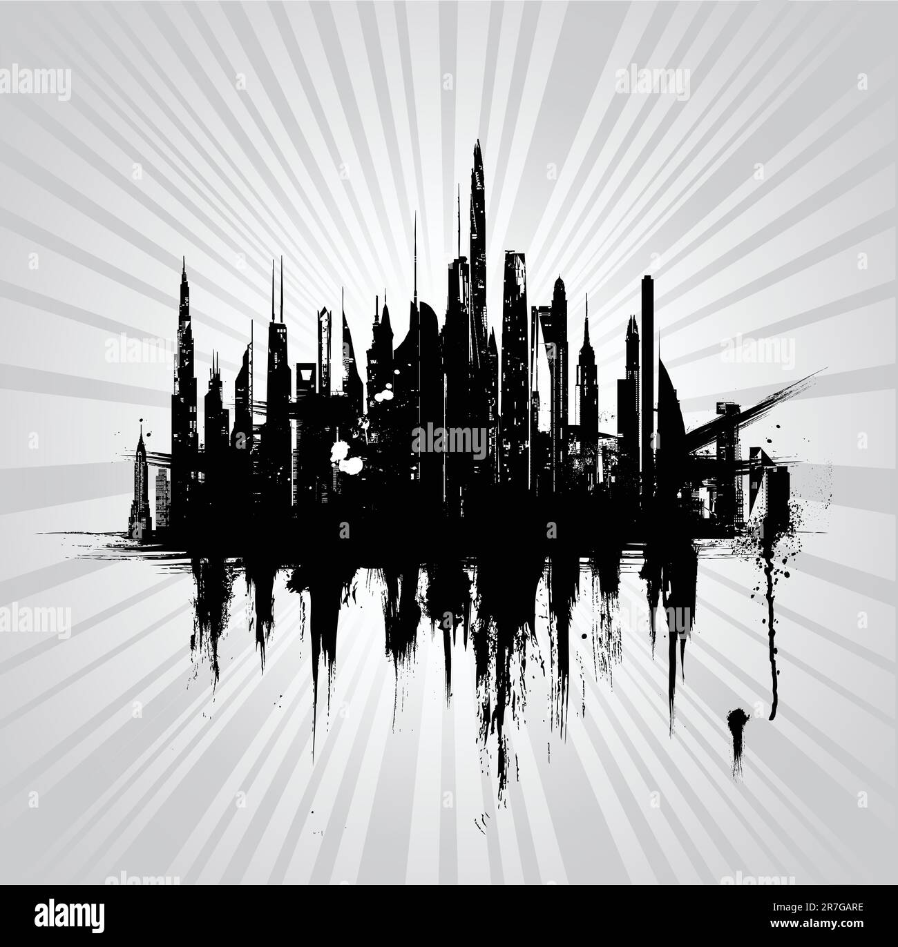 Vector urban landscape set Black and White Stock Photos & Images - Alamy