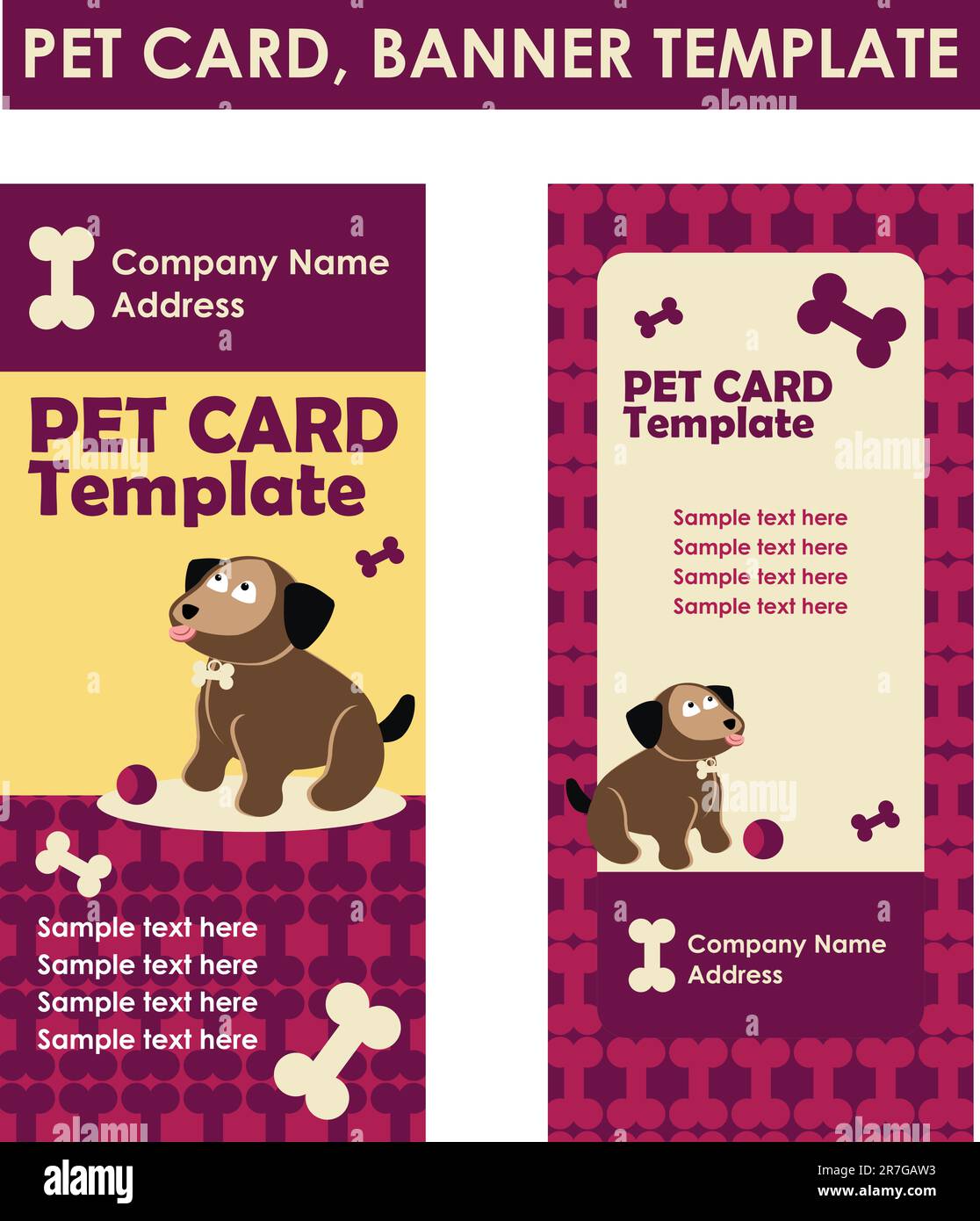 Bone and Paw card web banner template Stock Vector Image & Art - Alamy