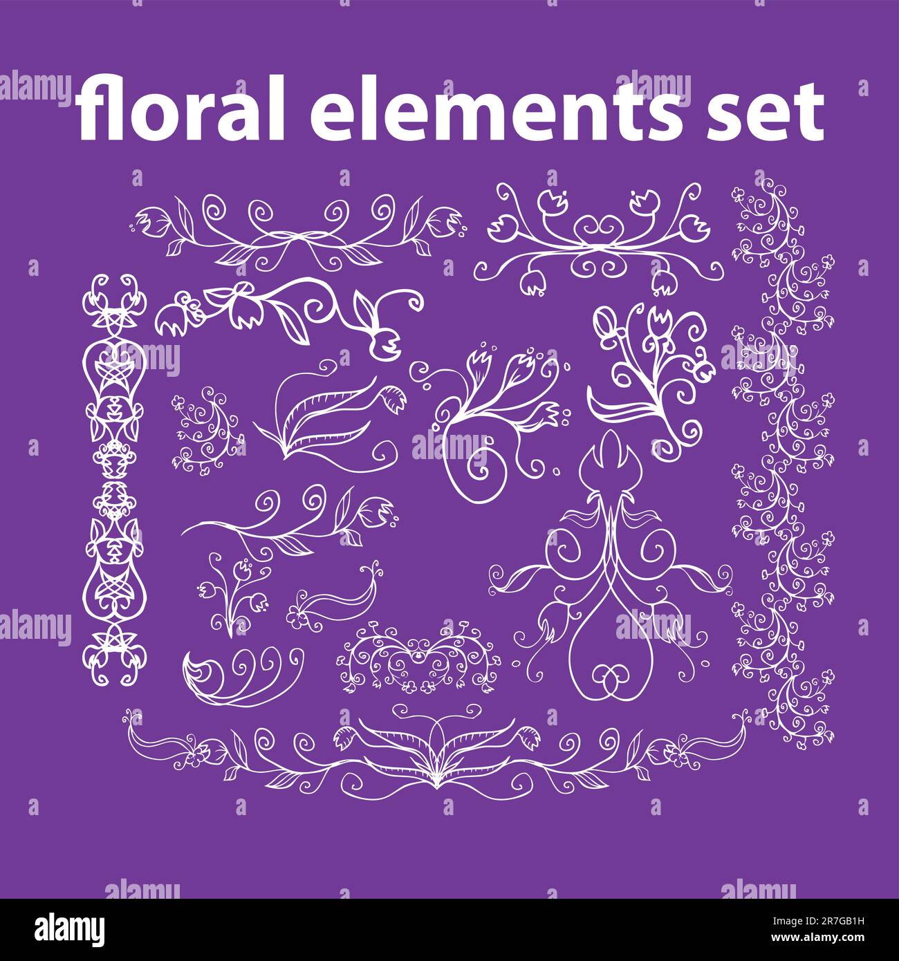 Floral Elements Set Stock Vector Images Alamy