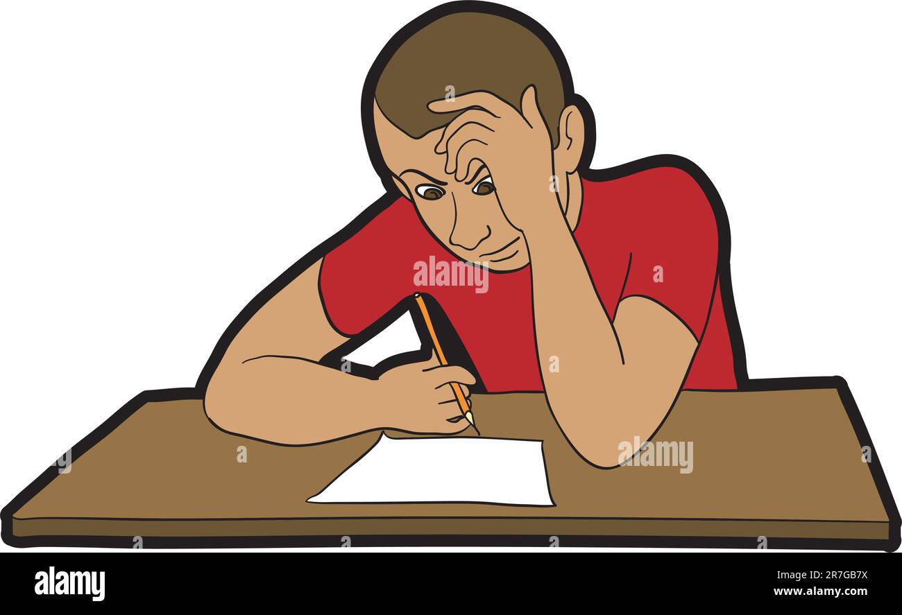 Sad man student in Stock Vector Images - Alamy