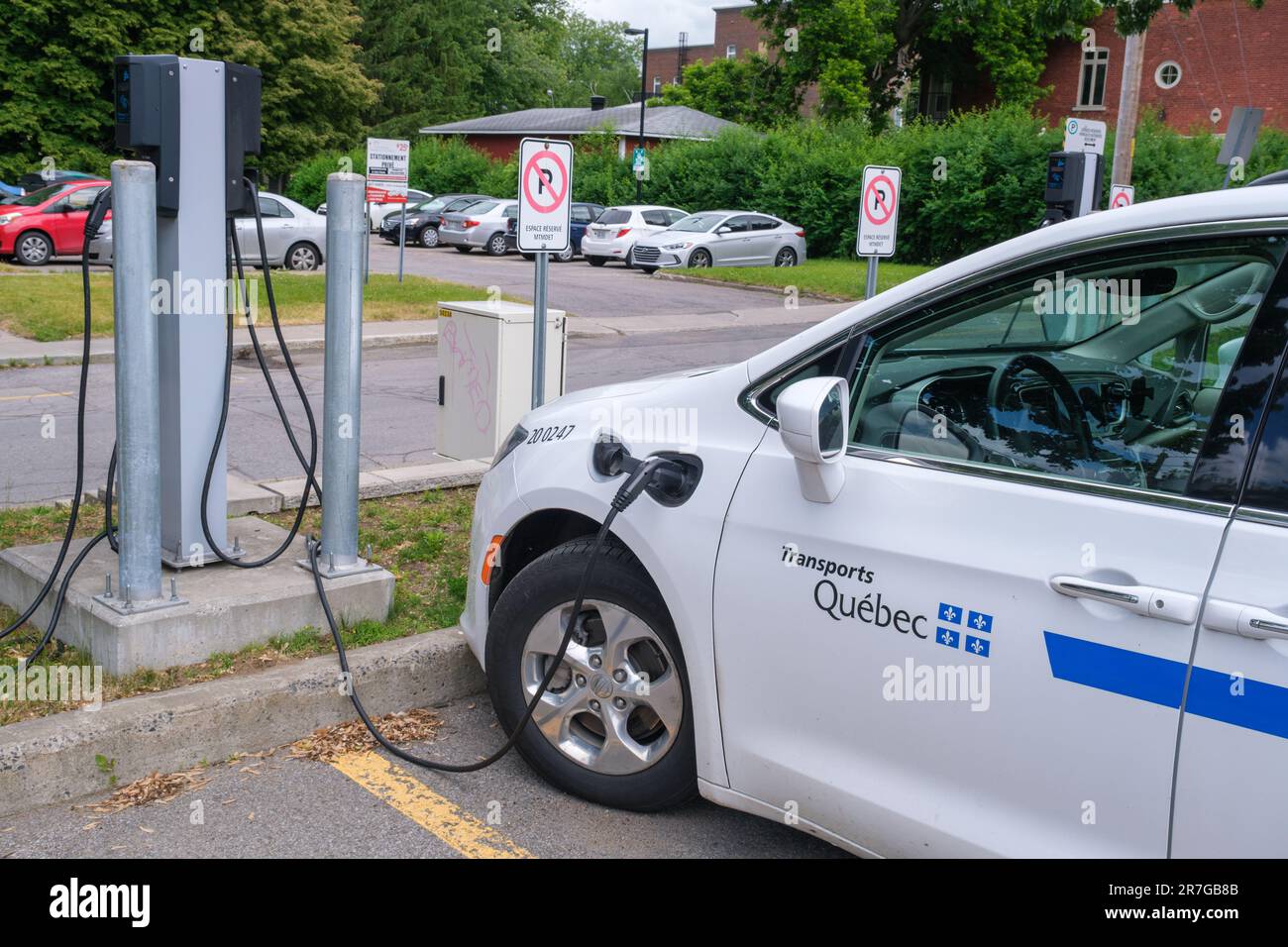 Trois-Rivières, CA - 9 June 2023: Transports Quebec electric cars at ...