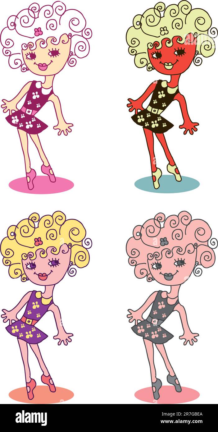 Cute flower girl Stock Vector Images - Alamy