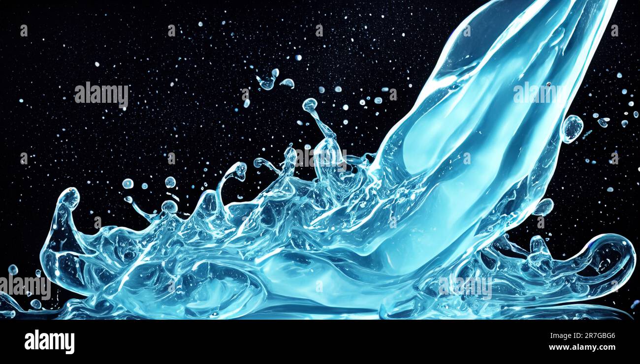 Hyaluron And Collagen Serum water Gel against black background ...