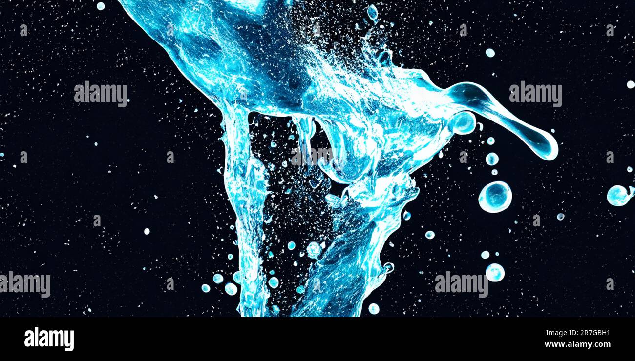 Hyaluron And Collagen Serum water Gel against black background ...